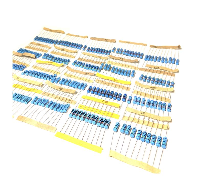 Assorted Resistor Kit 10 Ohm to 1M Ohm (200pcs, 1%, 1W) – PTSolns