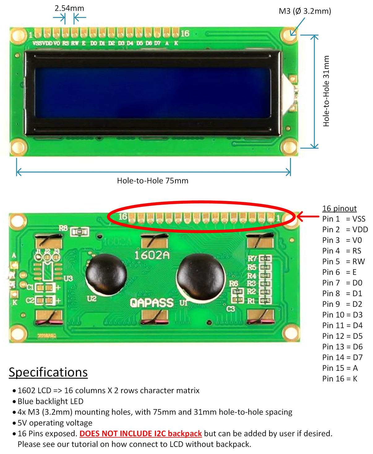 LCD 5V Display Module – PTSolns